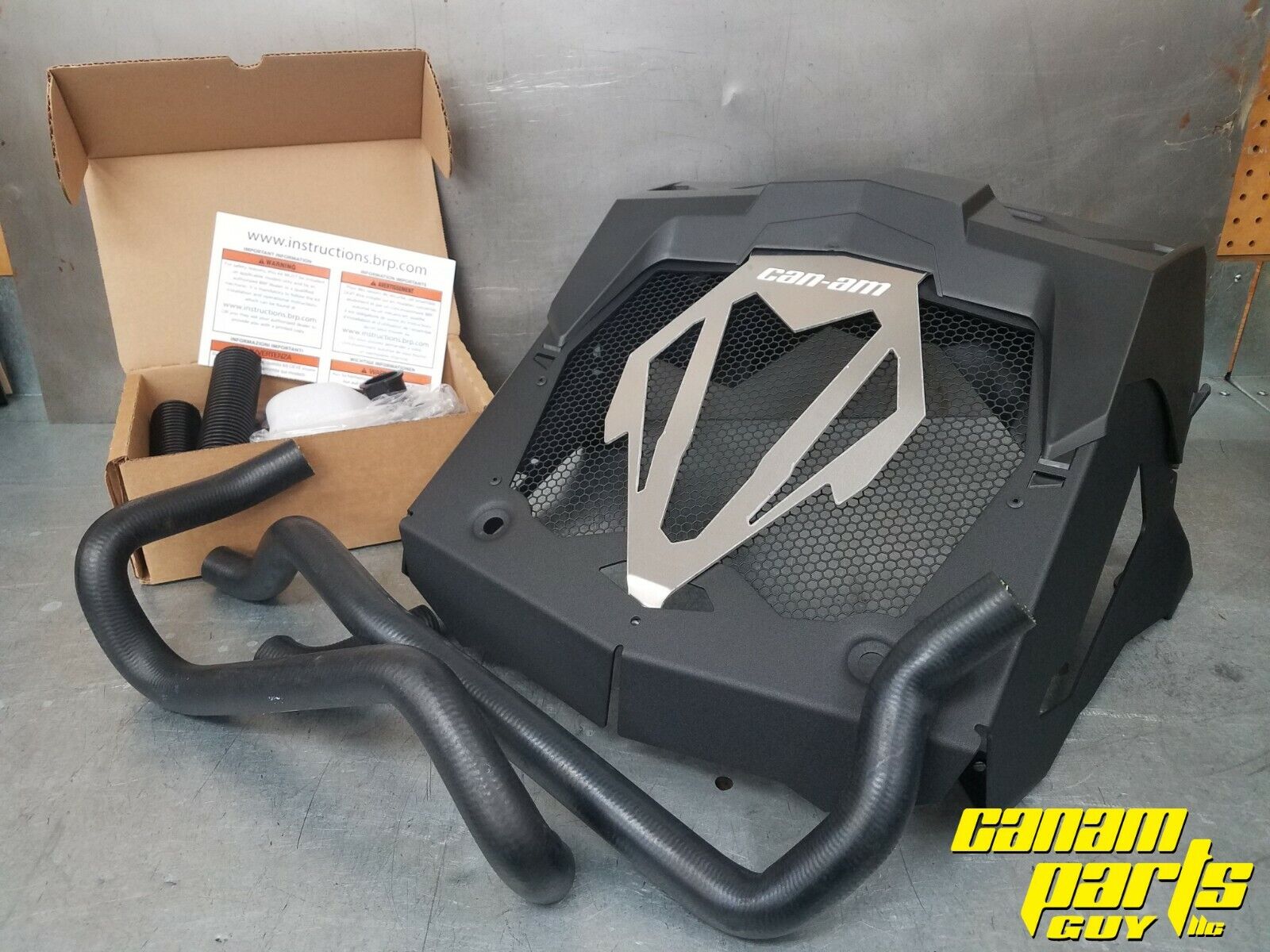 New OEM Black and Yellow Wind Deflector Hand Guard Kit w/ Mounting Kit ...