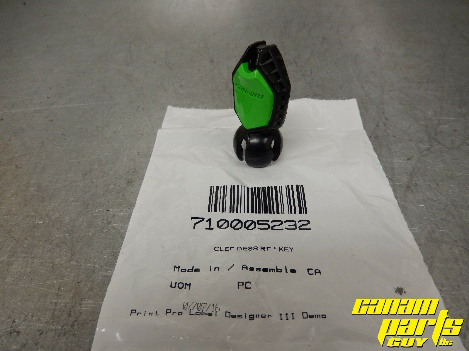 Can Am Maverick X3 Outlander Renegade Green RFID Ball Ignition Key ...