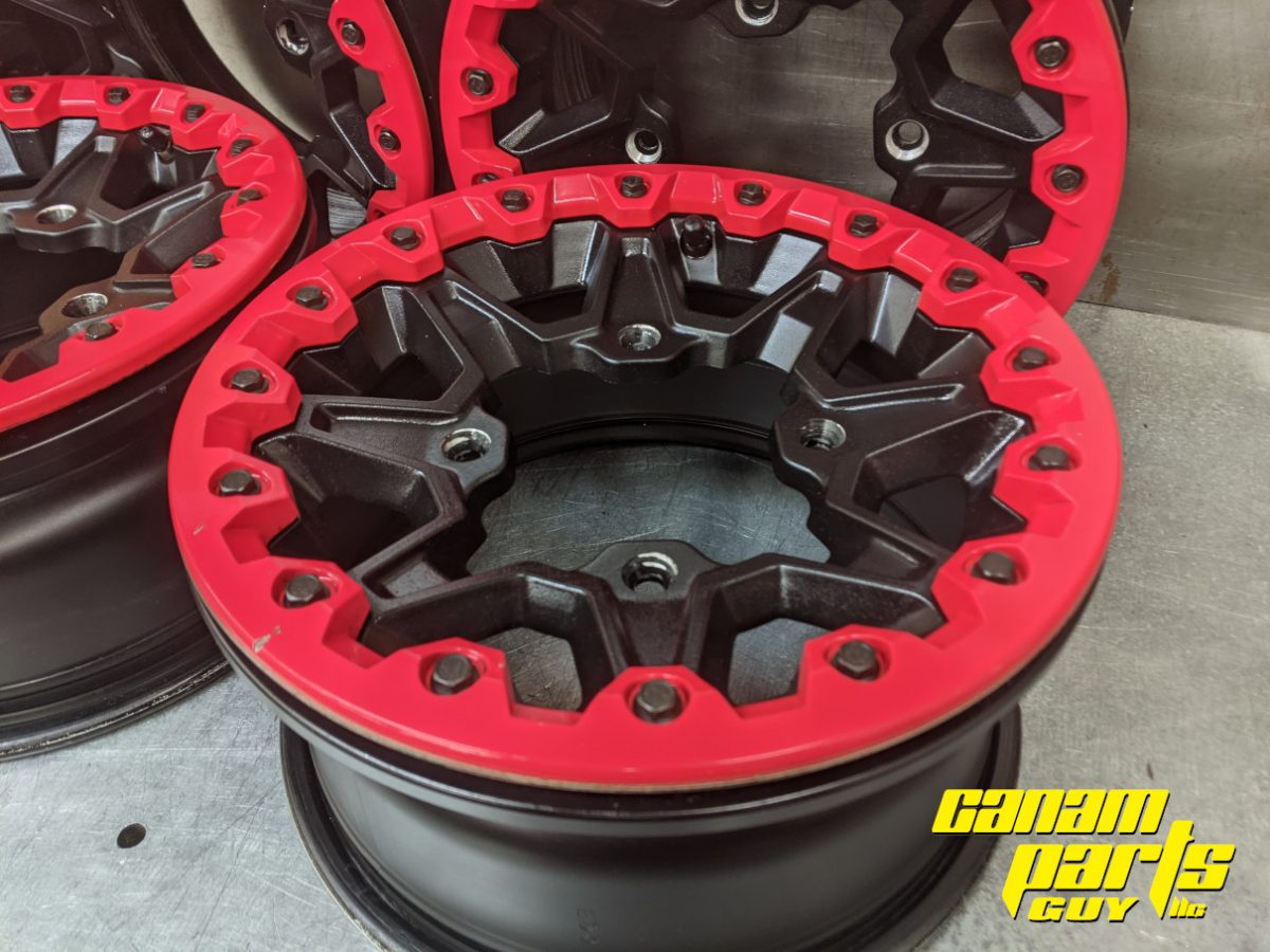 USED RED OEM 12" Beadlock Wheel set - Canam Parts Guy